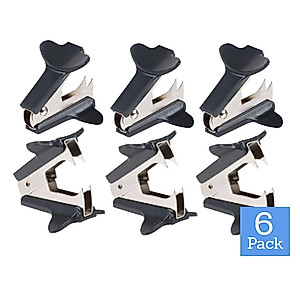 1InTheOffice Staple Remover, Claw Staple Remover, Staple Remover Tool, Black, 6 Pack"