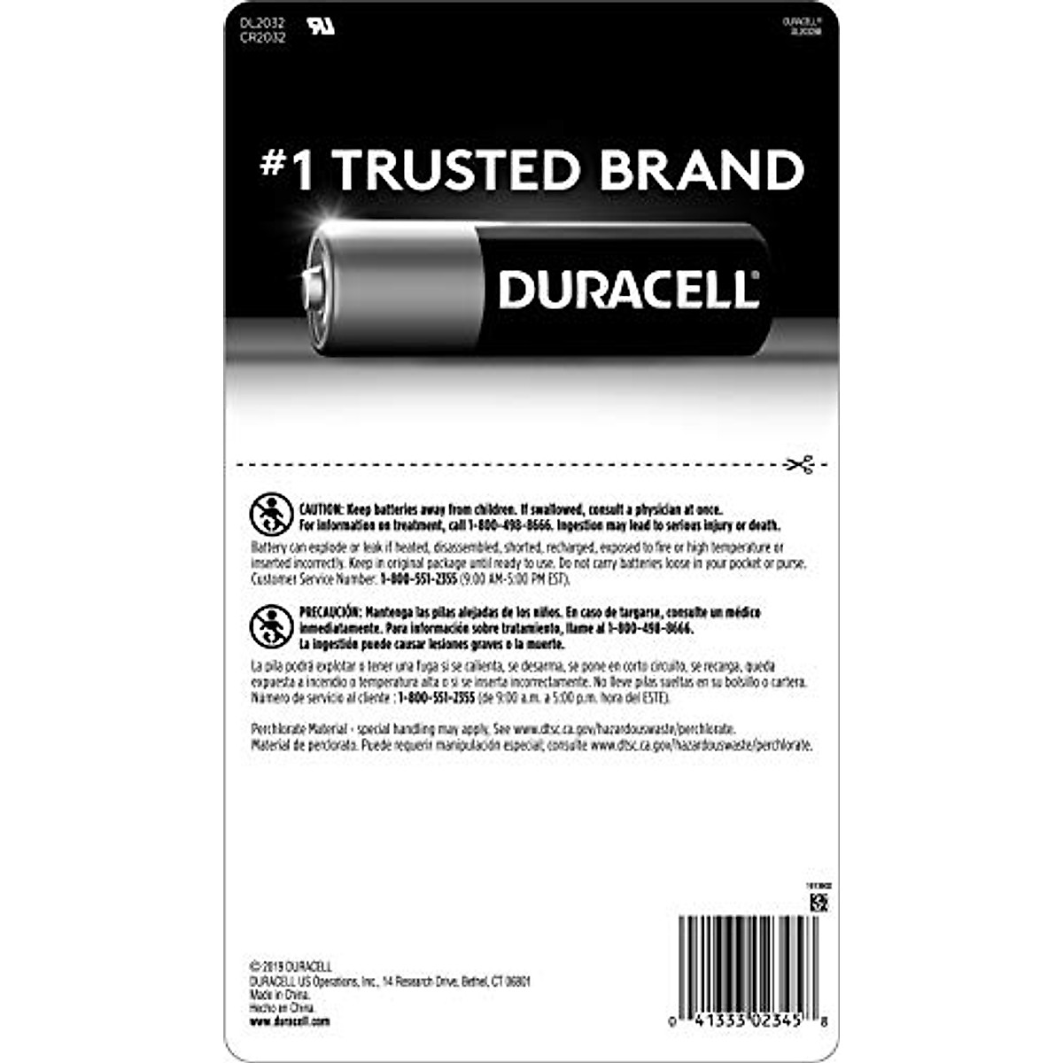 Duracell CR2032 3V Lithium Battery, Child Safety Features, 8 Count Pack, Lithium Coin Battery for Key Fob, Car Remote, Glucose Monitor, CR Lithium 3 Volt Cell (Old Packaging)