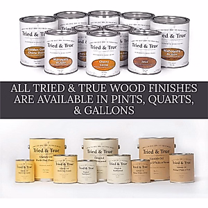 Tried & True Superior Varnish Oil Wood Finish & Sealer, 8 oz. - Natural Pine Resin & Linseed Oil, Ideal for Interior Furniture, Tables, Countertops - Food Safe, Scratch Resistant & Durable