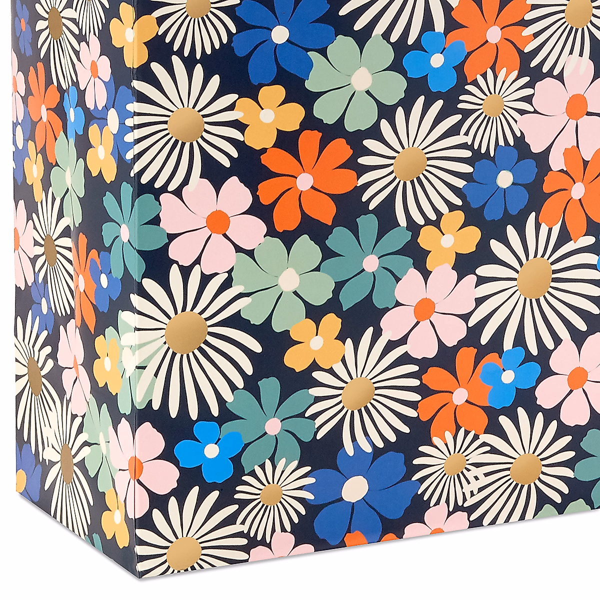 Hallmark 13" Large Gift Bag with Birthday Card and Tissue Paper for Women (Modern Flowers, Pink, Sage, Blue, Black, Yellow) for Mom, Daughter, Sister, Girlfriend, Aunt, Nana