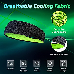 Sweat Bands Headbands for Men Women, Cooling Headband Pack of 4 Workout Sweatbands Moisture Wicking Absorbent Head Bands, Stretch No Slip Men's Headbands for Yoga Running Sports Hiking