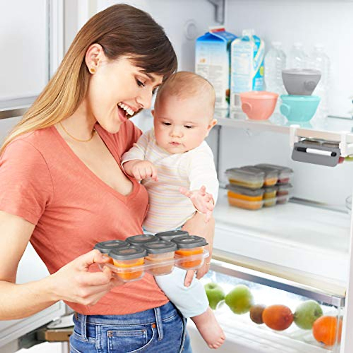 Skip Hop Baby Food Storage, Easy-Store 2oz. Containers, 3pack