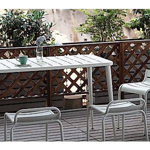 LOKKHAN White Metal Patio Dining Chairs Set of 2 Stackable Modern Bistro Cafe Bar Chairs, 18" Indoor-Outdoor Seating, Lower-Back Iron Chairs for Deck Garden Backyard Lawn