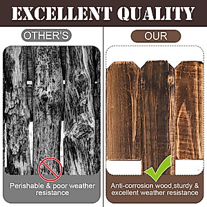 Wood Garden Edging Border Fence with White Gloves Wooden Fence Landscape Wood Border Edging for Garden Yard Pathway Outdoor Patio Decoration 8 x 47 Inches