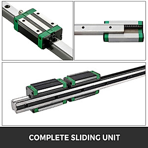 BestEquip Linear Guide Rail 2Pcs HGR20-1500mm Linear Slide Rail with 1Pcs RM1605-1500mm Ballscrew with BF12/BK12 Kit Linear Slide Rail Guide Rail Square for DIY CNC Routers Lathes Mills