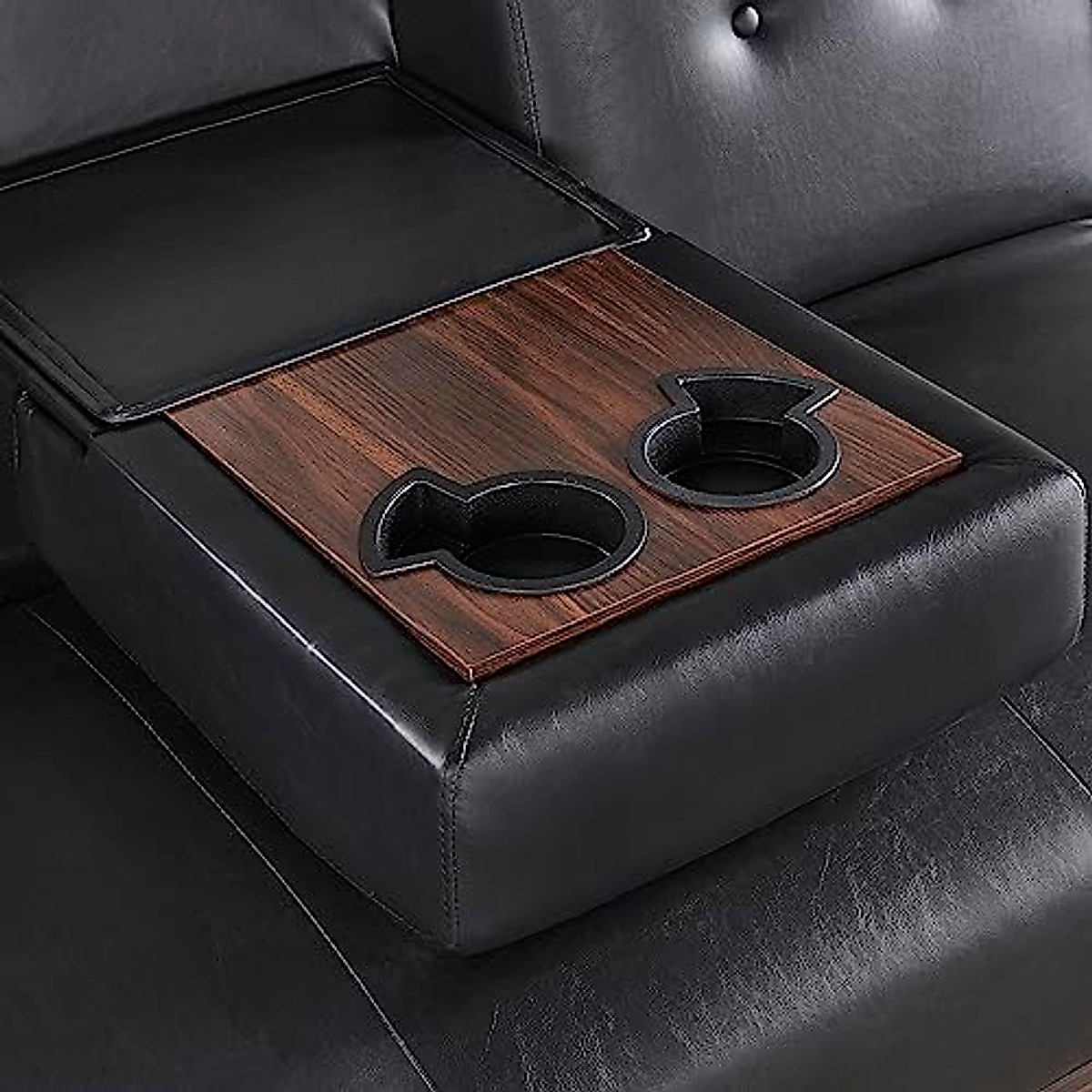 FULife Multi-Functional Futon Sofa Loveseat Convertible Sleeper Couch Bed Daybed with 2 Cup Holders, Drawers and Storage Box Can Be Used As Tea Table and Pedal for Living Room Small Space