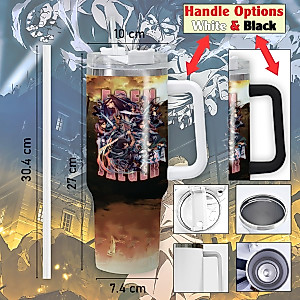 TEEDUU Tumbler Er3n Insulated Tumbler With Handle Stainless Steel Double Wall Vacuum AOT Anime Tumblers Hot Cold Tea Coffee Travel Cup Thermos Mug Gift