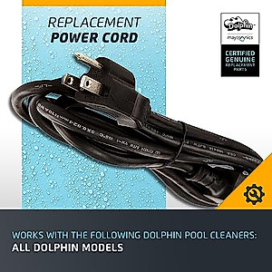 Maytronics Dolphin Genuine Replacement Part — Black Power Cord — Part Number 58984402LF