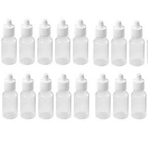 24 Pcs Empty Plastic Squeezable Refillable Portable Eye Liquid Dropping Dropper Bottle With Plug Container Vial For Essential Oil (5ML)