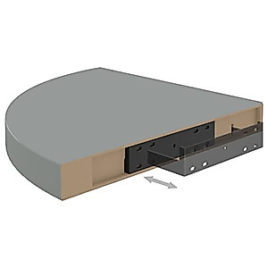 Natulvd Corner Floating Shelves, Φ13.8 Wall Shelf Set of 2, Shelves for Wall Decor, Wall Mount Display Shelf with Invisible Brackets for Bathroom Bedroom Kitchen Garage - Grey