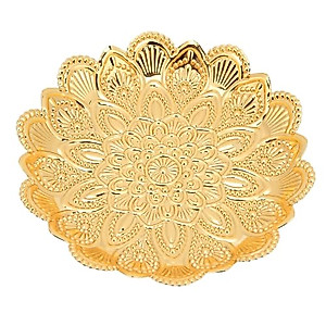Gold Fruit Bowl, 5.5inch Decorative Metal Centerpiece Bowl Modern Fruit Bowl for Kitchen Counter Gold Bowls Gold Candies Dessert Serving Tray for Dinners Parties