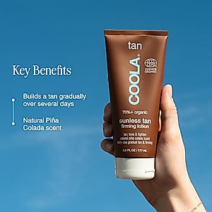 COOLA Organic Sunless Self Tanner Body Firming Lotion, Dermatologist Tested Anti-Aging Skin Care, Vegan and Non-GMO, Piña Colada, 6 Fl Oz