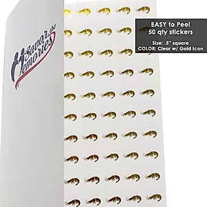 Shrimp Food Choice Stickers for Place Cards- Meal Stickers (Clear with Gold Icon) by Savor The Memories