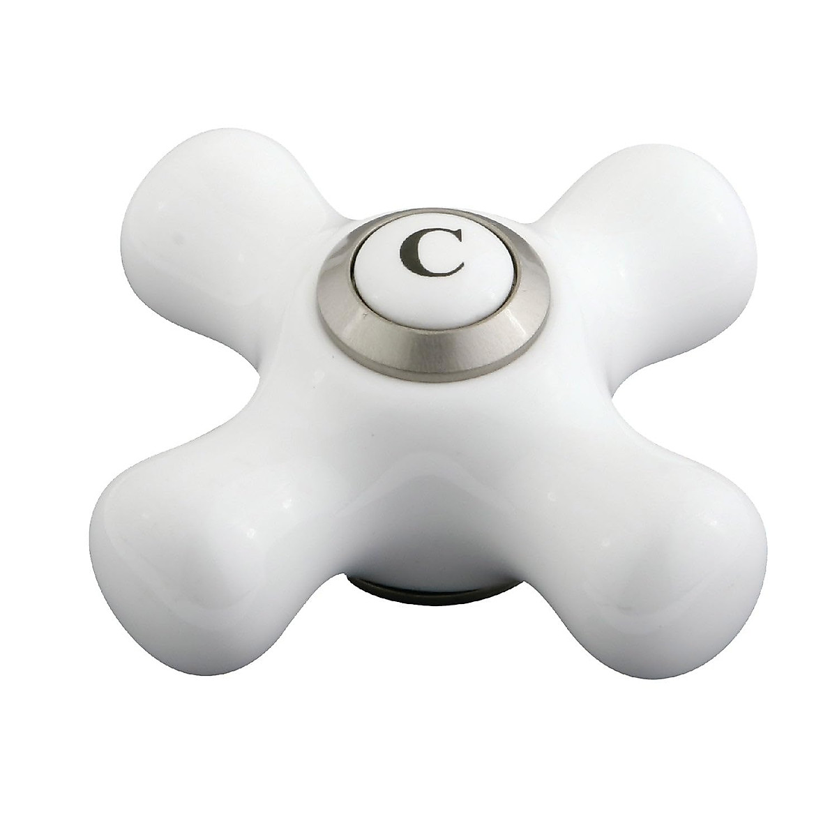 KSH3958PXC Cold Porcelain Cross Handle, Brushed Nickel - KSH3958PXC
