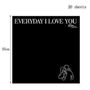 Ibluelover 20 Sheets Flower Wrapping Bouquet Paper Wrapping Black Waterproof Florist Wrap Packaging Gift for Valentine Wedding Graduation