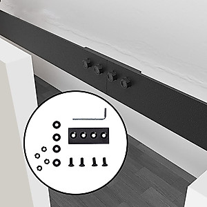 Interior Sliding Barn Door Hardware Connecting Adaptor, 3.15 inch Metal Joining Plate Repairing Fastener, Set of 2 Carbon Steel Hardware Track Connector Metal Splicing Piece, Matte Black