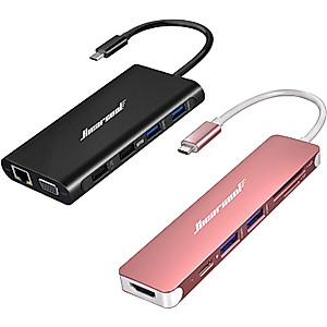 Hiearcool USB C Hub for MacBook Pro, USB C Dongle 7 in 1 USB C to HDMI Multi-port Adapter Compatible for USB C Laptops USB C Hub, USB-C Laptop Docking Station,11 in 1 Triple Display Type C Adapter