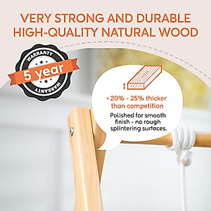 Avenlur Spruce Baby and Toddler Foldable Swing Set with Stand - Premium Montessori, Waldorf Style Self-Standing Indoor Swingset for Children 6m to 3 Yrs - Perfect for Home, Child Day Care, & Preschool