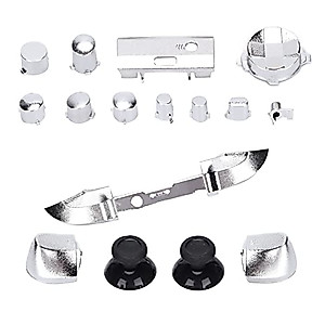 Full Game Controller Plating Button Set, Game Handle Accessories Compatible Beautiful Appearance for Series X(Silver Plating)