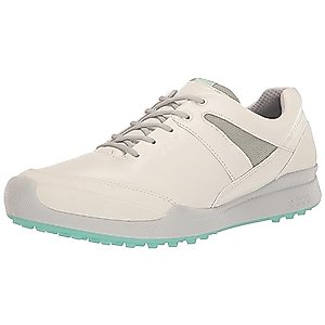 ECCO Women's Biom Hybrid Hydromax Water Resistant Golf Shoe, White/Concrete, 9-9.5