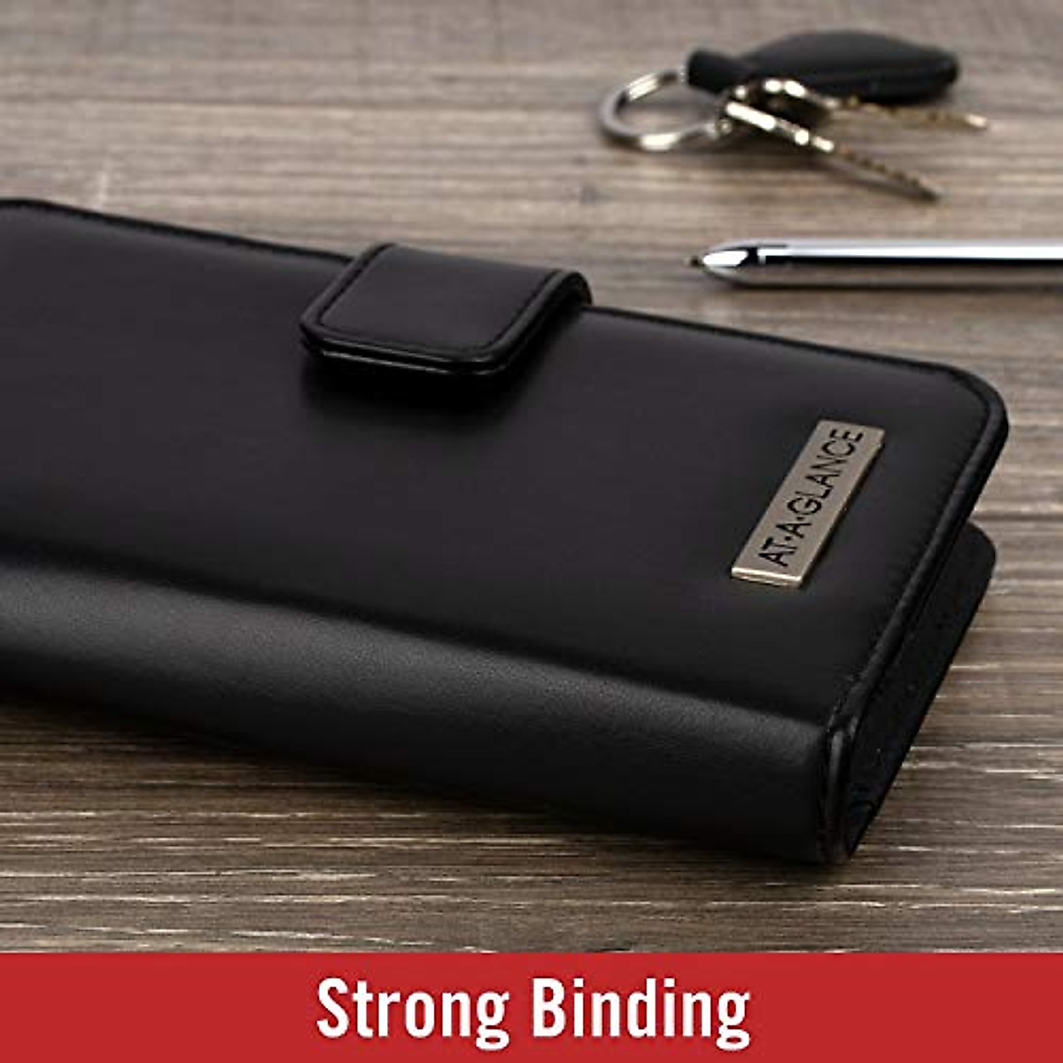 AT-A-GLANCE Day Runner Windsor Undated Refillable Planner, Slim Profile Starter Set, 3-1/4" x 6-3/8", Size 2, Black (103-1599)