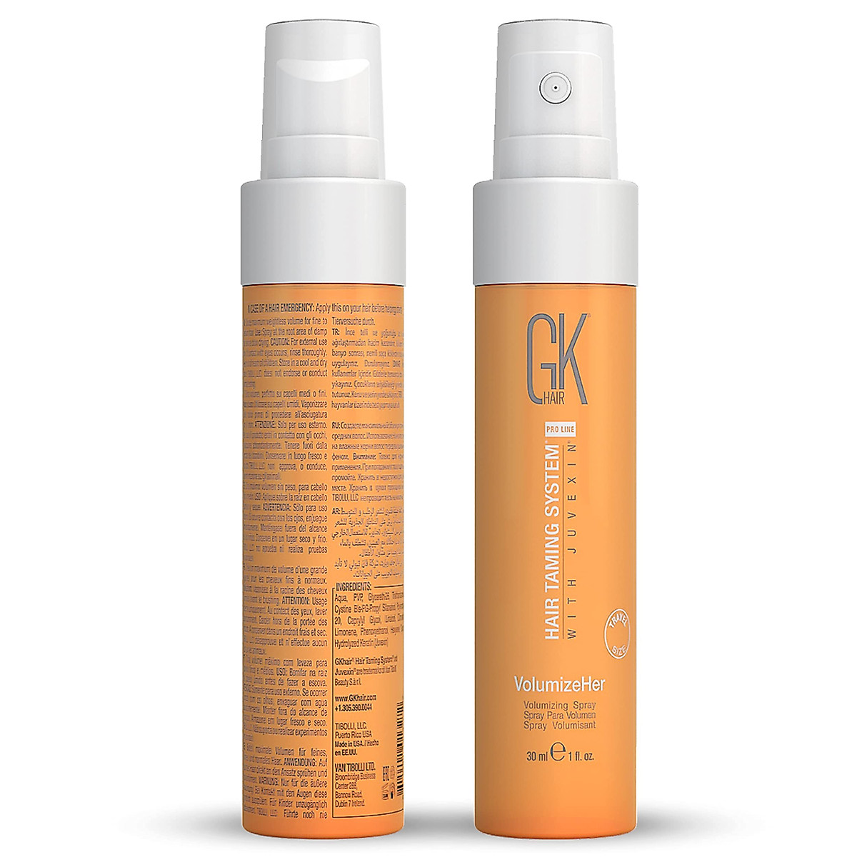 GK HAIR Global Keratin Moisturizing Shampoo and Conditioner Set 100ml I Volumizeher Spray Hair Thickening Spray for Women and Men