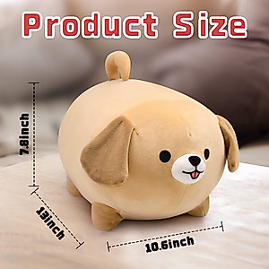 JIAJEGTGT Dog Plush Pillow, 15Inch Cute Big Dogs Stuffed Animal Toys, Soft Giant Sleeping Pillows, Dog Plushies Doll Toy Gift for Kids Girlfriend