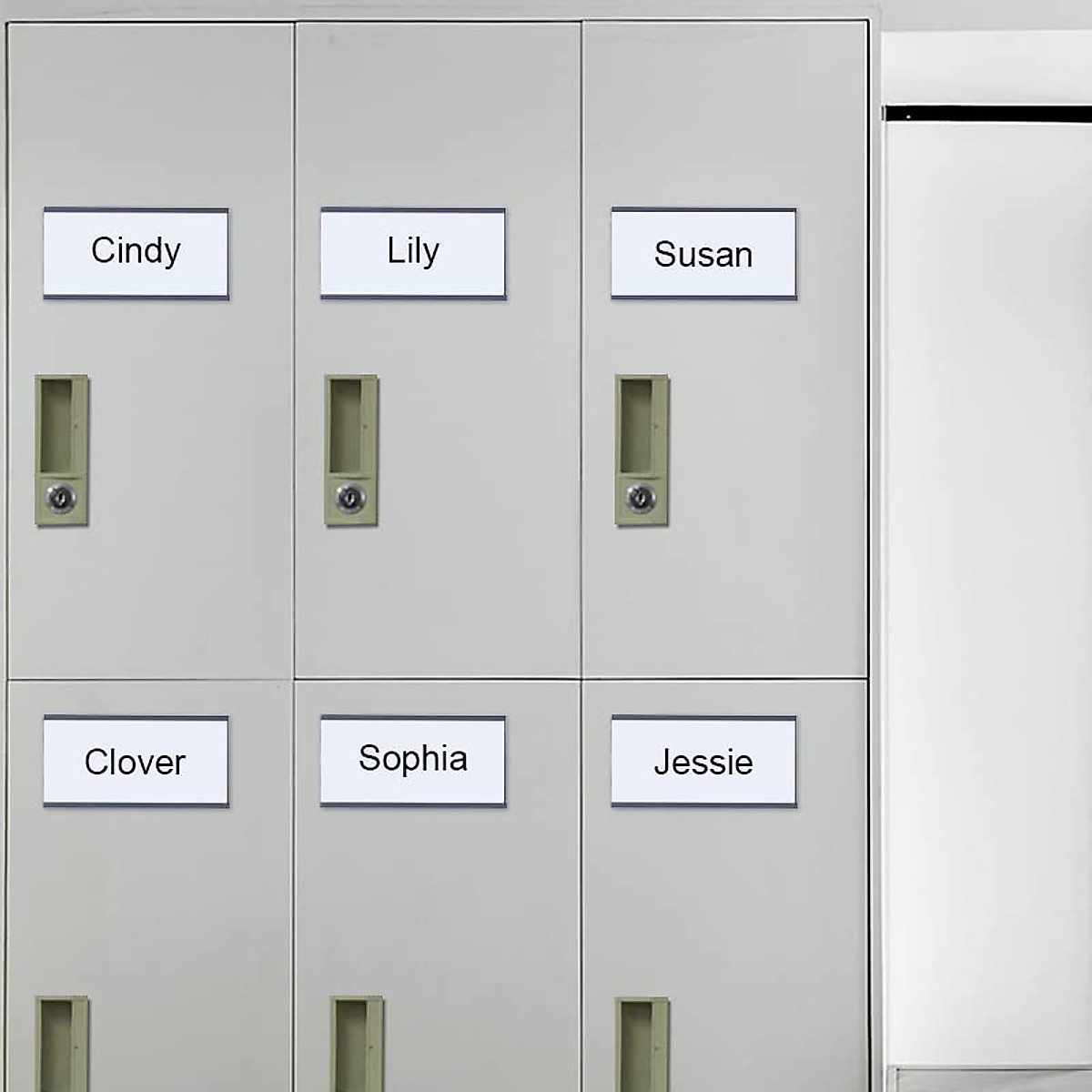 MVISUAL C Channel Magentic Label Holders 1x3 Inches with Paper Inserts and Clear Plastic Protectors, Pack of 30, Magnetic Data Card Holders File Cabinet Labels