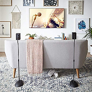 ECHOGEAR Speaker Stands Pair - Height Adjustable with Universal Compatibility - Works with Vizio, Klipsch, Bose, Sony & More - Includes Built-in Cable Management - Great for Surround Sound Setups