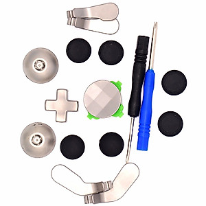 CtrlDepot 15-in-1 Replacement Parts for Xbox one Elite Controller Parts for Xbox one Accessories Swap Thumbsticks + 4 Paddles + 2 D-Pads Elite Controller [Black]