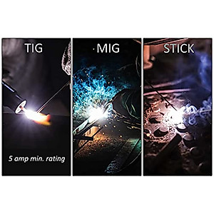 Tefuawe 2x4 1/4 Auto Darkening Welding Lens, Low Amps 5A Tig, Shade 11, Ultra Clear, Cool Blue Color for Pipeliner and Pancake Welding Hood