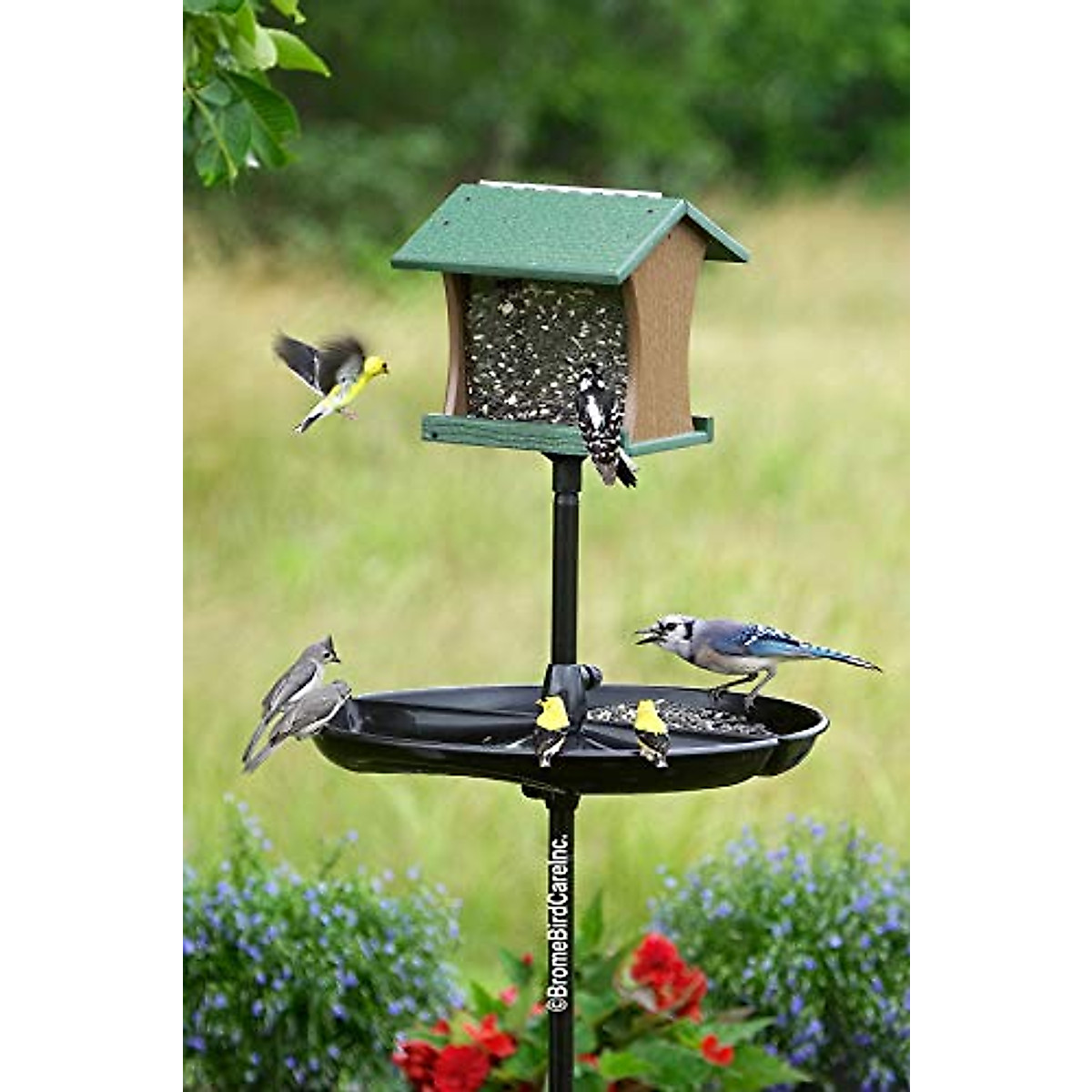 Seed Catcher Tray (Seed Buster) for Wild Bird Feeders, fits only 1-INCH STRAIGHT BIRDING pole (outside diameter), pole and feeder NOT included