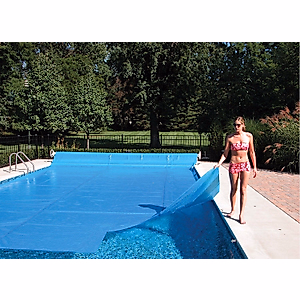 Sun2Solar Blue 20-Foot-by-40-Foot Rectangle Solar Cover Heat Retaining Blanket | 800 Series with 6-Pack of Grommets Bundle | In-Ground and Above-Ground Rectangular Swimming Pools | Bubble-Side Down