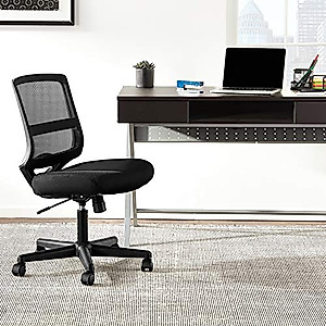 HON ValuTask Mid-Back Mesh Task Chair, Armless Black Mesh Computer Chair (HVL206)
