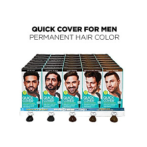 KISS Quick Cover For Men Permanent Hair Color Mustache Beard QMC (Natural Black)