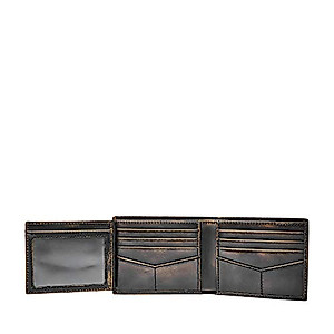 Fossil Men's Wade Leather Bifold with Flip ID Wallet, Black, (Model: ML3882001)
