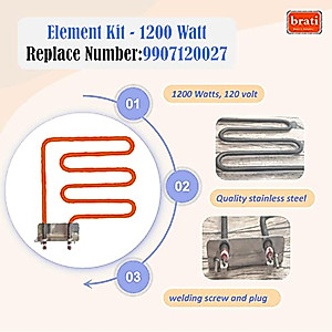 Electric Smoker Heating Element Replacement Part 9907120027 for Masterbuilt Heating Element 40" Electric Digital Control Smoker, 1200 watt