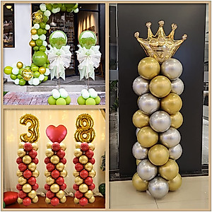 AooeDomi Metal Balloon Column Kit Set of 4, Reusable Telescopic Design with Base, Height Adjustable from 1.5 to 7 Ft, Balloon Stander for Party Decorations