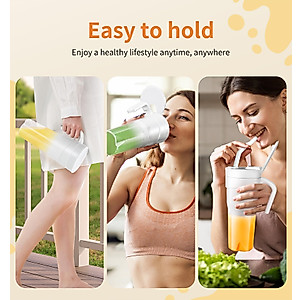 Portable Blender for Shakes and Smoothies, Mini 20000rpm Personal Blender with 6 Ultra-Sharp Blades, 16 Oz Non-BPA Mixing Juicer Rechargeable 4000mAh Electric Blender Bottles for Home, Gym, Office