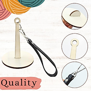 2 Pieces Portable Wrist Yarn Holder | Yarn Ball Holder | Yarn Minder | Yarn Storage | Wood Yarn Holder | Yarn Holder with Leather Wrist Strap | Yarn Holder for Knitting | Knitting Supplies