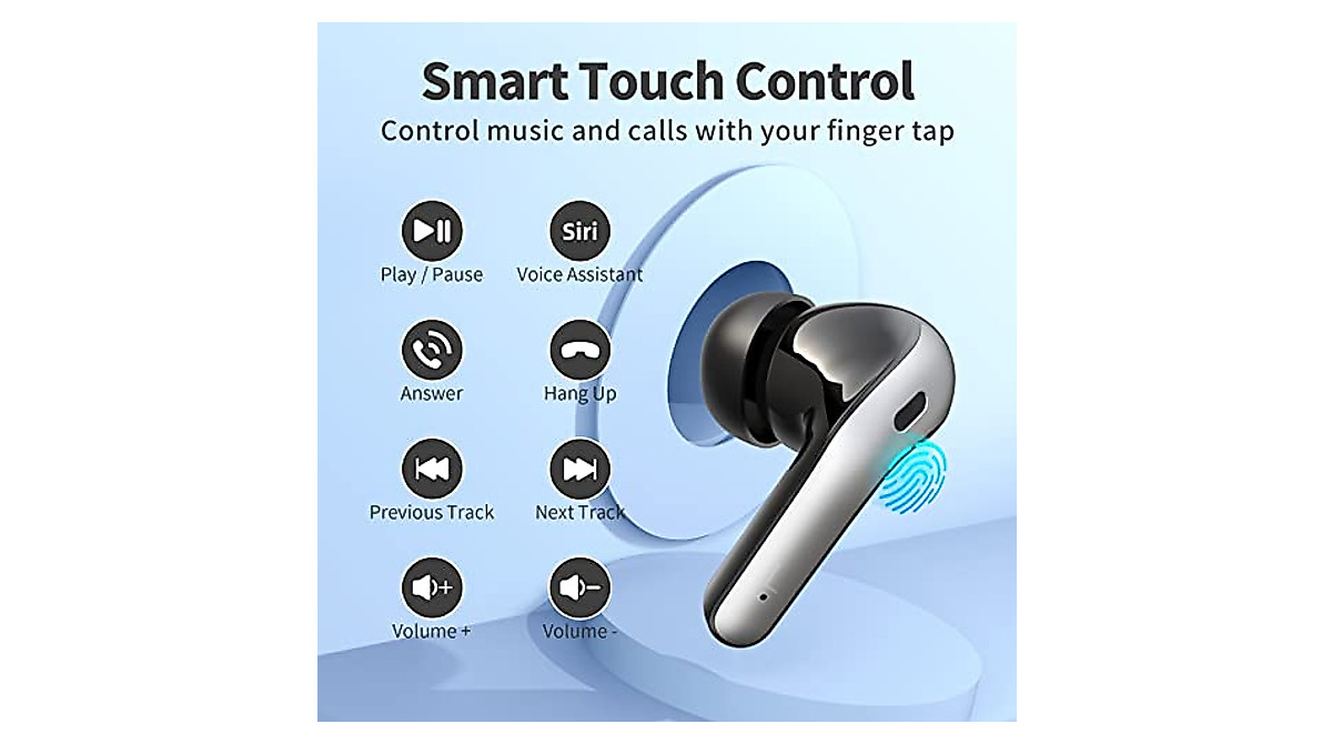 TAGRY True Wireless Earbuds: 60H Playback, LED Display, Waterproof