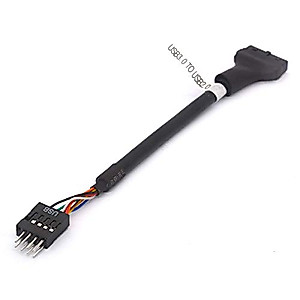Shuigu USB 3.0 to 2.0 Adapter Header Cable Converter USB3.0 19 Pin Female to USB2.0 9 Pin Male convertor Motherboard from Intel ASUS Gigabyte MSI Ports(19Pin Female to 9Pin Male)
