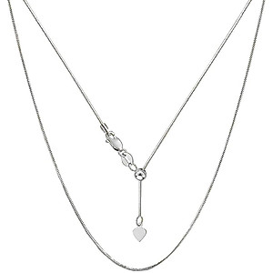 Savlano 925 Sterling Silver Italian 1.5mm Solid Snake Adjustable Bolo 14-24 Inch Chain Necklace For Women - Made in Italy Comes With a Gift Box (White)