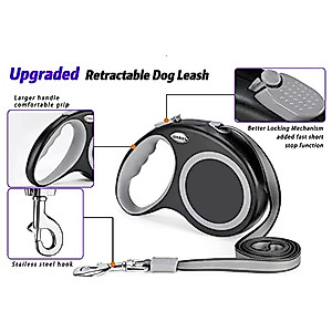 JUBDUG New Classic Retractable Dog Leash,26ft Dog Leash for Large Medium Small Dogs up to 110lbs, Heavy Duty Design with Anti-Slip Handle, One-Handed Quick-Lock Braking System.