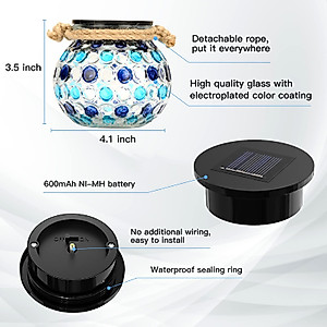 Aporana Solar Light Outdoor Waterproof, Solar Hanging Lanterns Garden, Glass Outdoor Solar Street Light, Solar Light Hanging Lanterns Outdoor Peacock Pattern or Table for Patio Courtyard (2 Pack)