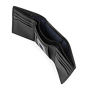Steve Madden mens Rfid Trifold Wallet With Id Window, Black, One Size