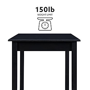 Linon Dark Charcoal Wooden Tavern Carter Table, Counter Pub Height
