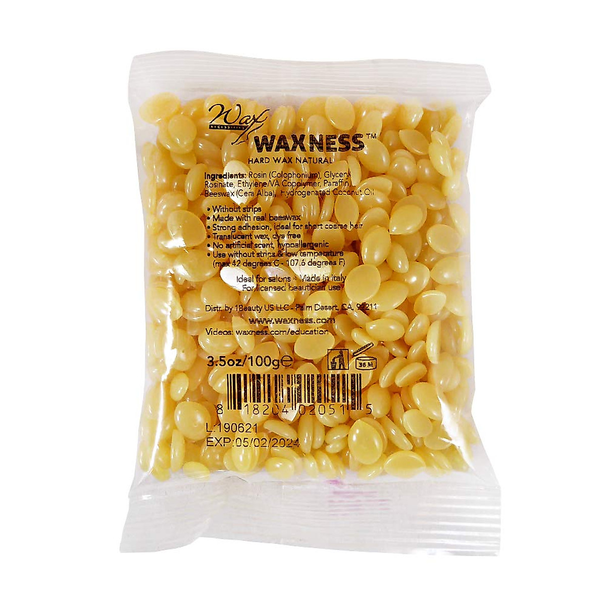 Wax Necessities Waxness Natural Film Hard Wax Small Bag 3.5 Ounces