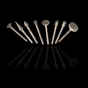 Ruibapa 50PCS Diamond Coated Rotary Grinding Head Grinding Burrs Set,1/8Inch Shank,For Carving and Polishing Ceramic Jewelry Glass Rotary Tools P-Q-008