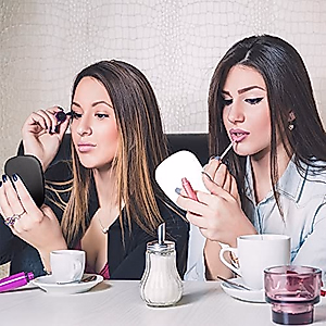 Jetec Small Handheld Hand Mirror Compact Travel Makeup Mirror Handheld Cosmetic Personal Portable Vanity Glass 3.15 * 7.09 inch(Black, White,8 Pcs)